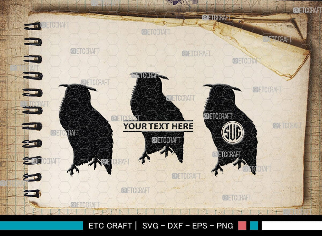 Owl Monogram, Owl Silhouette, Owl SVG, Owl Bird Svg, Bird Svg, Owl Love ...