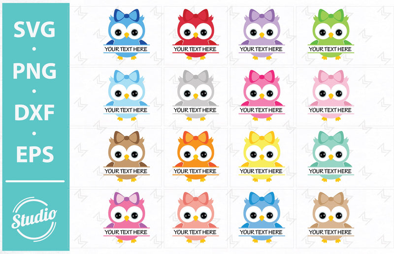 Owl monogram Svg, Owl Svg File, Owl Face Svg, Png, Dxf, Eps. - So Fontsy