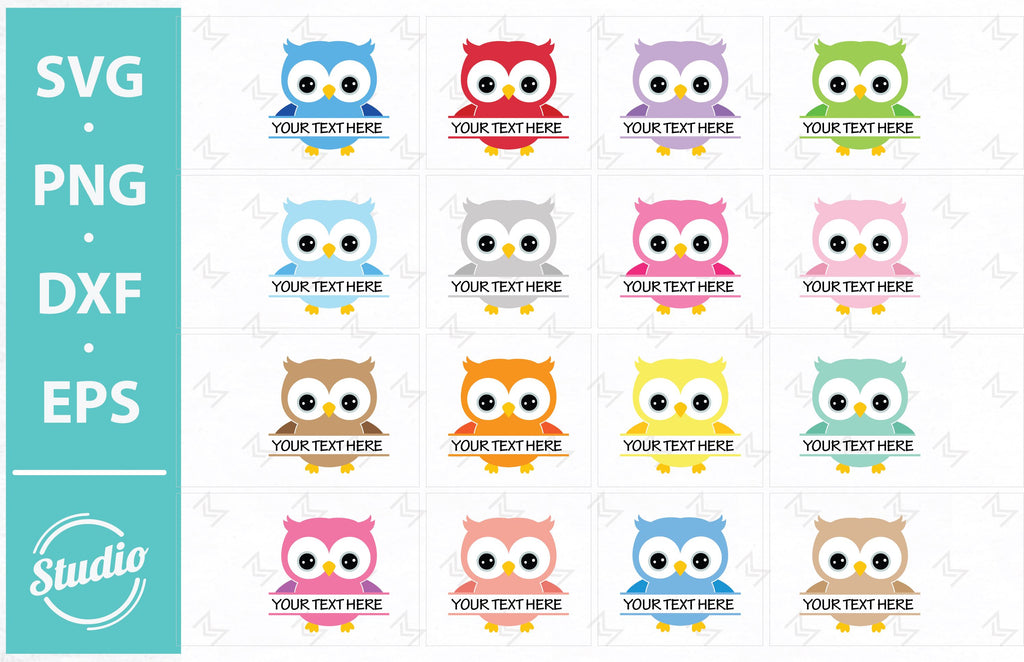 Owl monogram Svg, Owl Svg File, Owl Face Svg, Png, Dxf, Eps. - So Fontsy