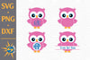 Owl Monogram SVG, PNG, DXF Digital Files Include - So Fontsy