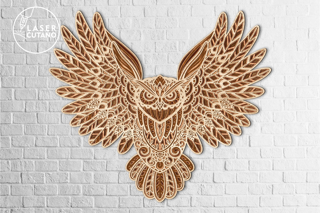 OWL Multilayer Cut Files for Laser Cut Wood or Paper Cut, SVG, 3D ...