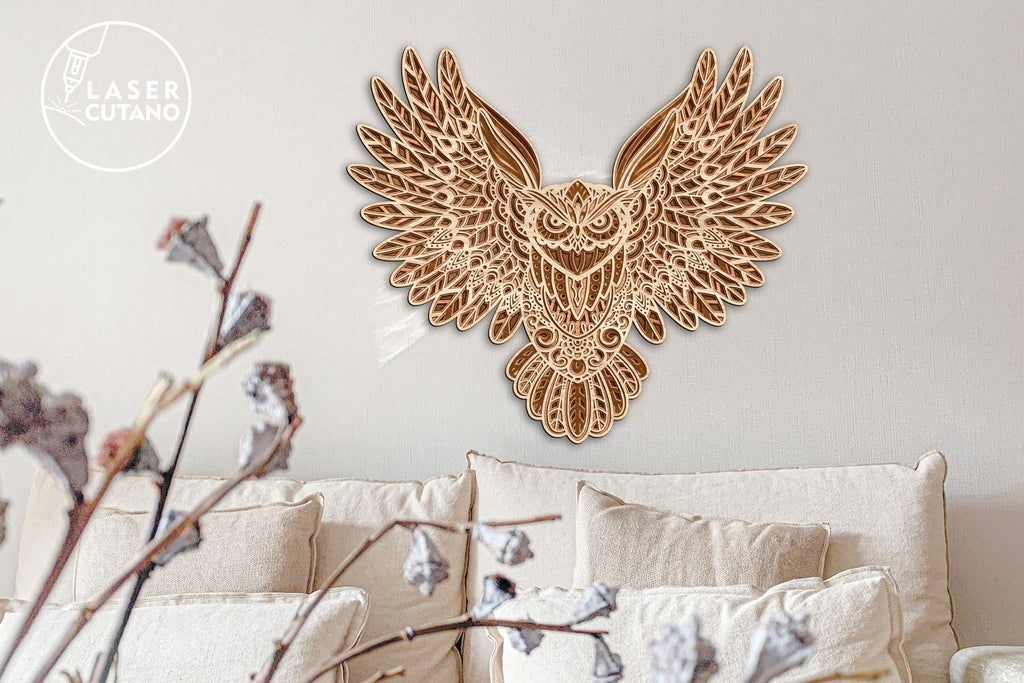 OWL Multilayer Cut Files for Laser Cut Wood or Paper Cut, SVG, 3D ...