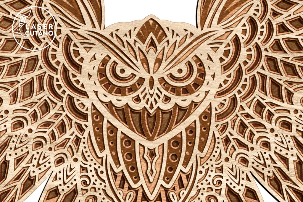 OWL Multilayer Cut Files for Laser Cut Wood or Paper Cut, SVG, 3D ...
