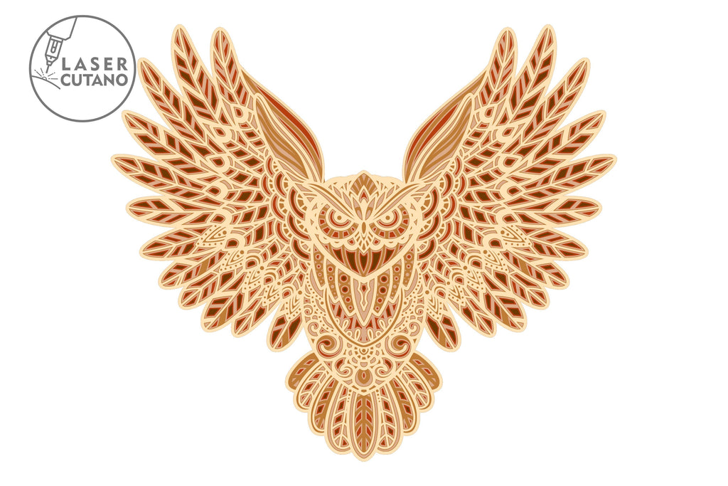 OWL Multilayer Cut Files for Laser Cut Wood or Paper Cut, SVG, 3D ...