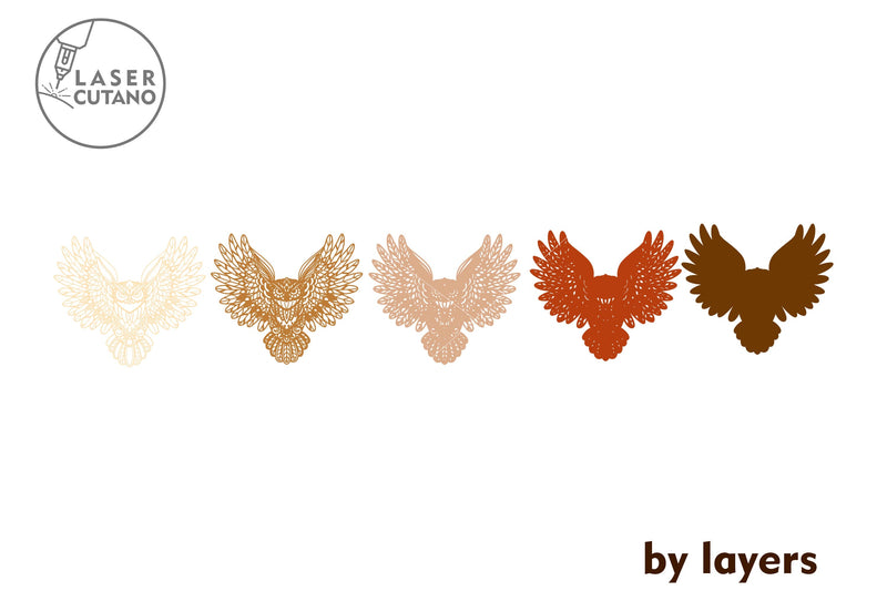 OWL Multilayer Cut Files for Laser Cut Wood or Paper Cut, SVG, 3D ...