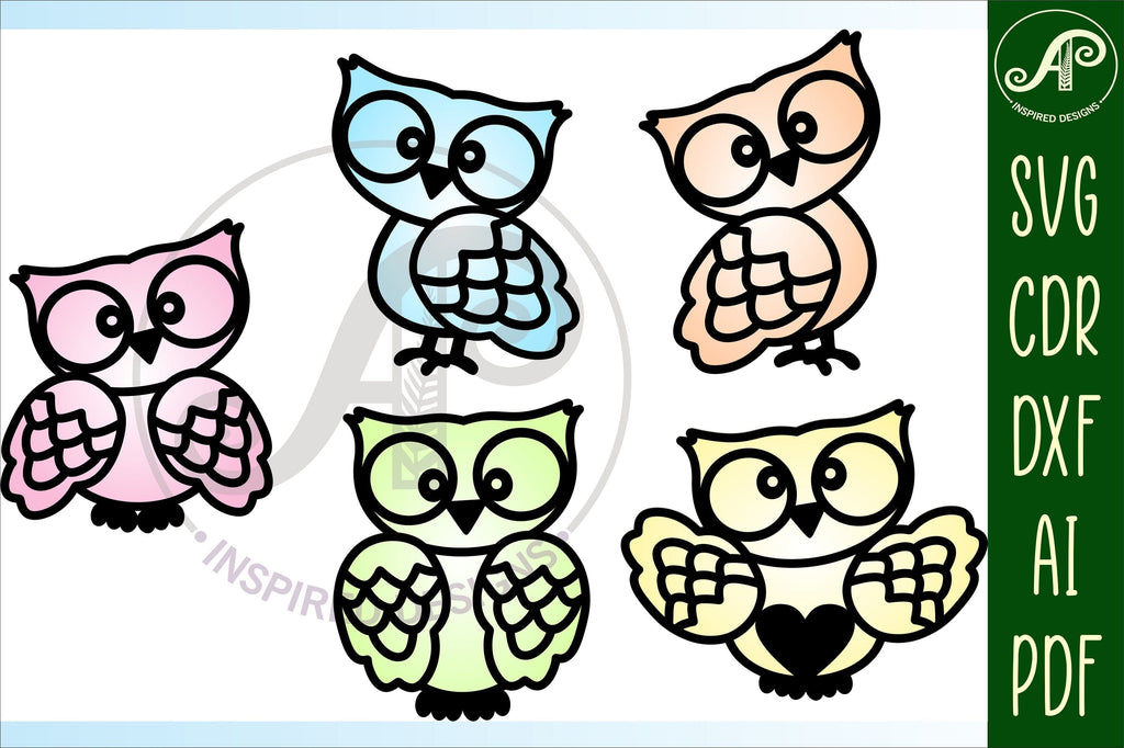 Owl two layer laser cut SVG files - So Fontsy