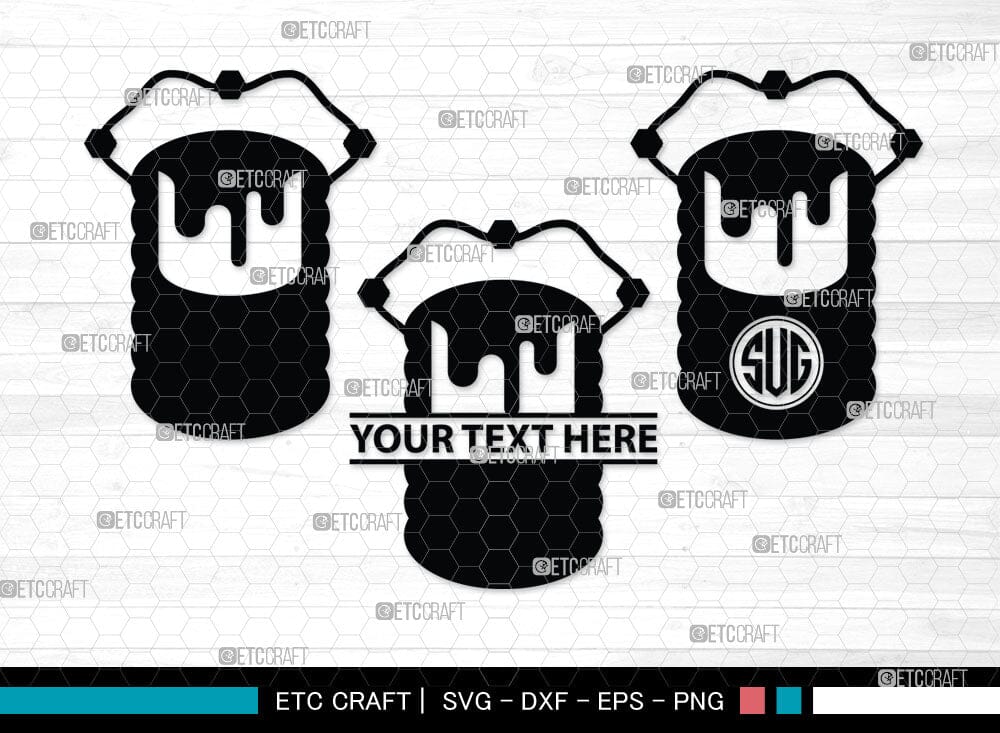 Paint Bucket Monogram, Paint Bucket Silhouette, Painter Svg, Painting ...