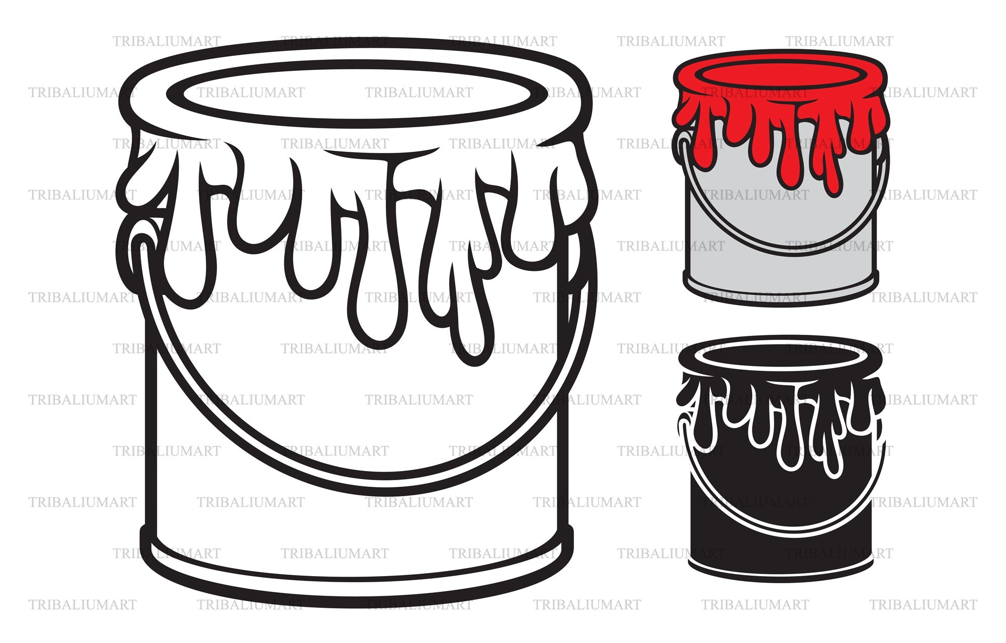 Paint Bucket Clip Art Black And White