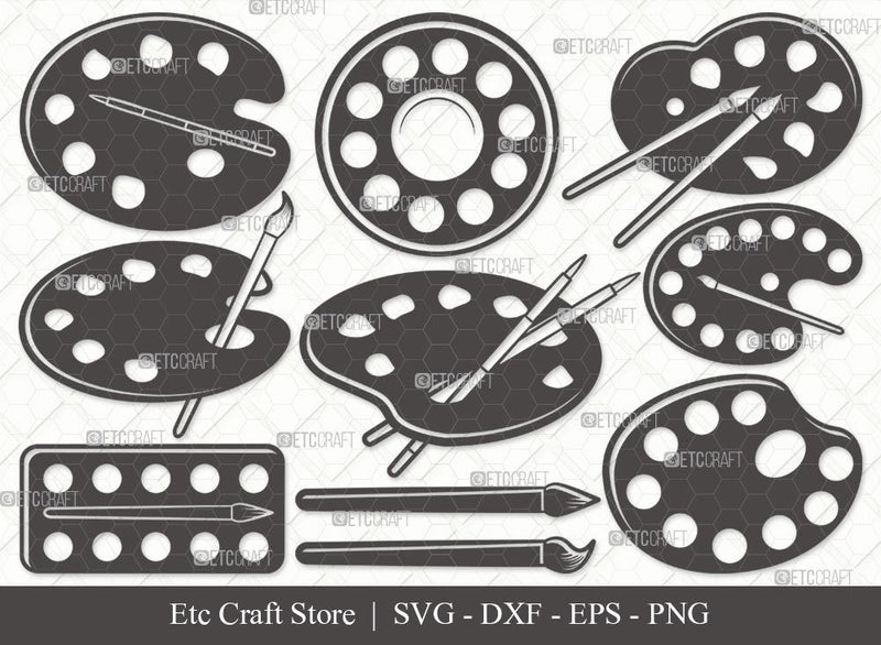 Paint Palette Silhouette SVG Cut File | Paint Svg | Palette Svg ...