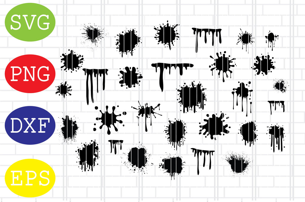 Paint Splatter Svg, Paint Splats Svg, Paint Svg, Dripping Paint Svg ...