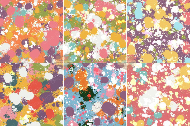 Paint Splatters Digital Papers Backgrounds - So Fontsy