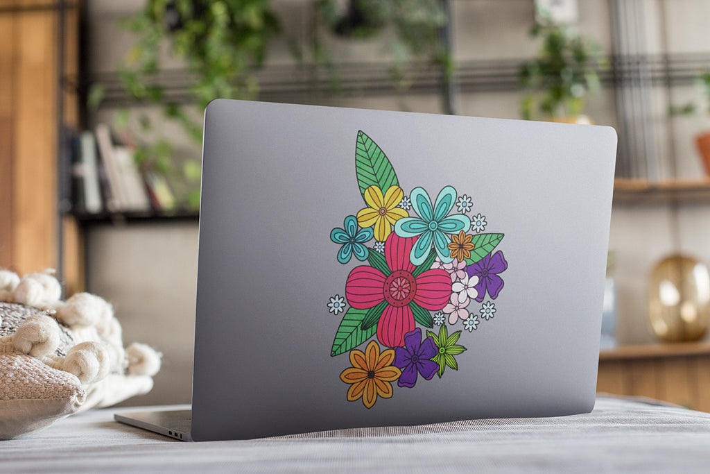 Painted Zen Doodle Floral Bouquet PNG - So Fontsy