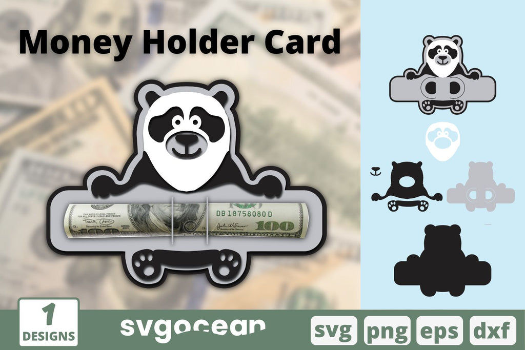 Panda Money Holder Card SVG - So Fontsy