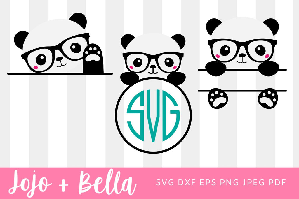 Panda SVG Monogram, Panda cut file, Cute Animal Svg, SVG Bundle, Cricut ...