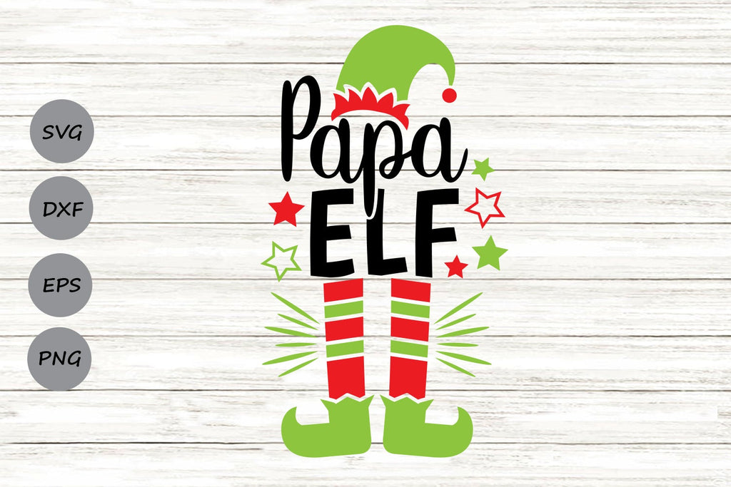 Papa Elf| Christmas Elf SVG Cutting Files. - So Fontsy