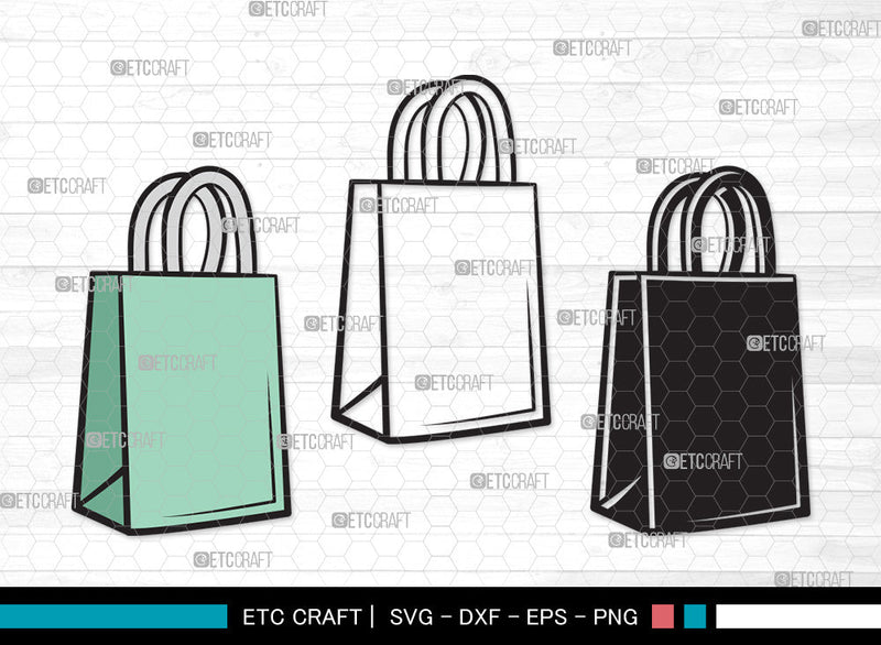 Paper Bag Clipart SVG, Paper Bag Svg, Bag Svg, Hand Bag Svg, Shopping ...