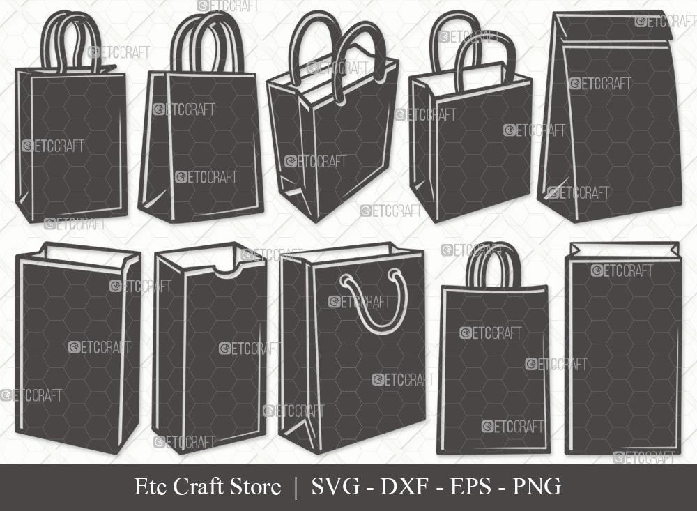 Paper Bag Silhouette SVG Cut File | Paper Bag Svg | Bag Svg | Hand Bag ...