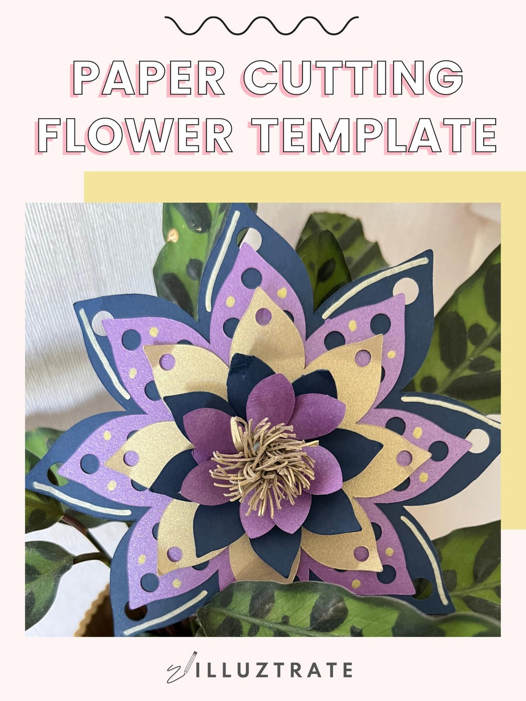 Paper Craft Flower Template | Paper Cutting Template - So Fontsy