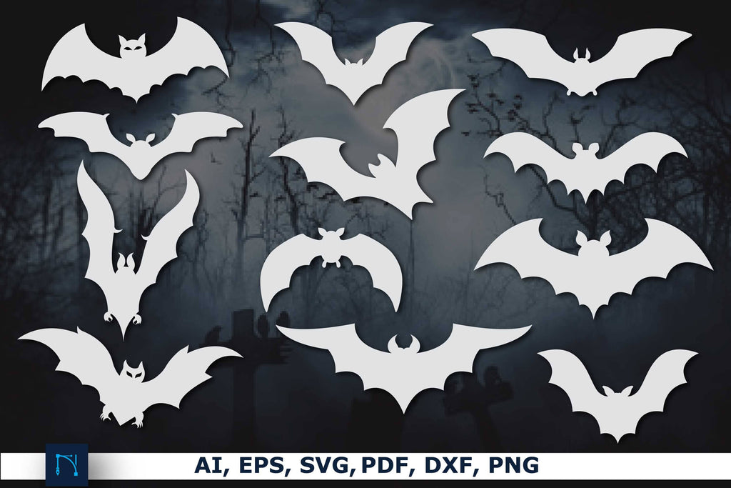 Paper Cut Bats SVG Bundle - So Fontsy