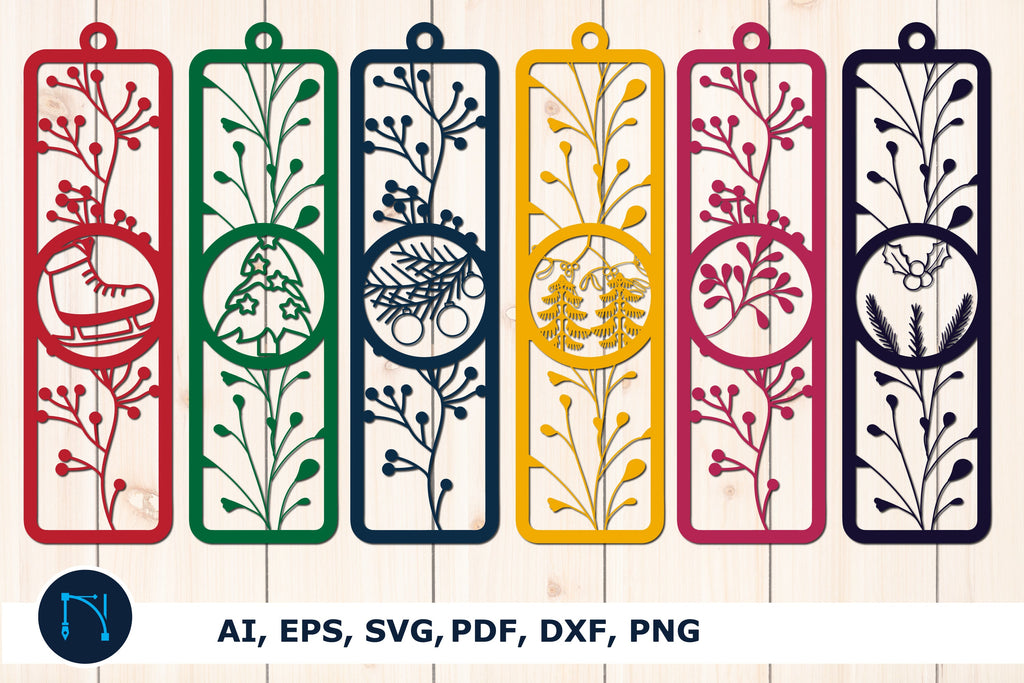 paper cut Christmas bookmark Bundle SVG - So Fontsy