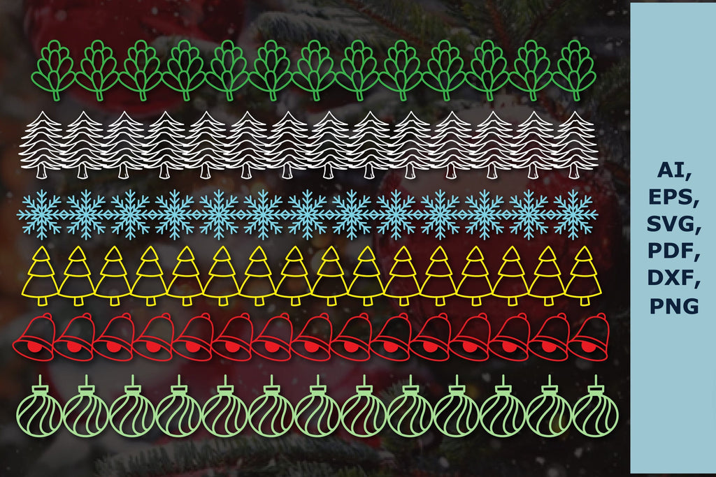 paper cut Christmas border SVG bundle - So Fontsy