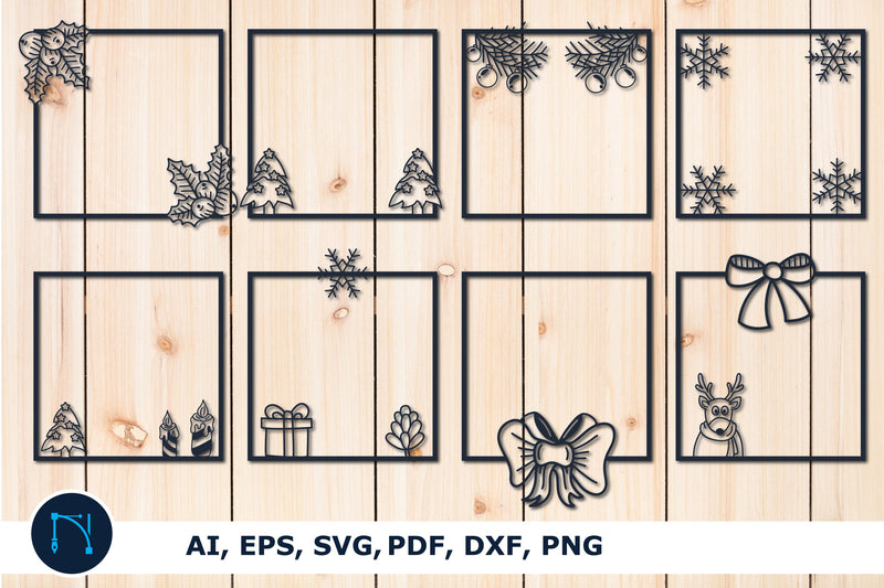 paper cut Christmas border SVG bundle - So Fontsy