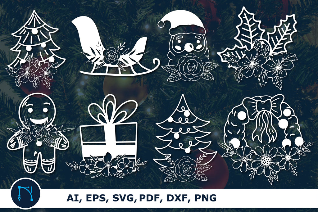 paper Cut Christmas Decor svg bundle - So Fontsy