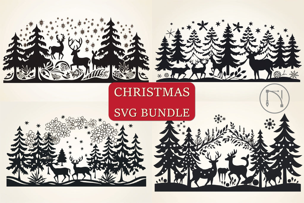 Paper Cut Christmas Decor SVG Bundle - So Fontsy