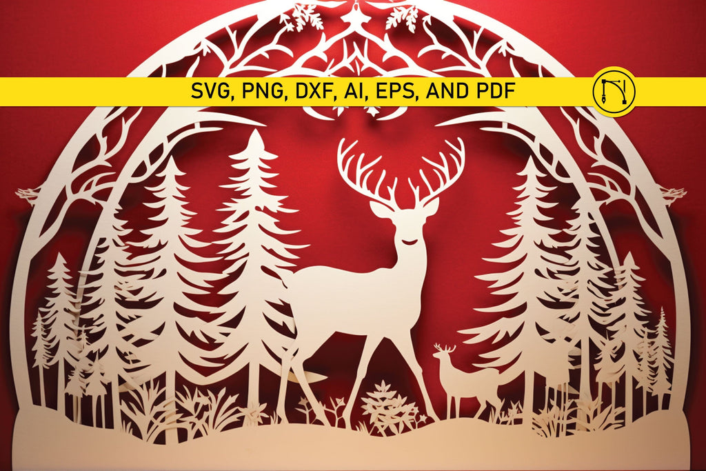 Paper Cut Christmas Decor SVG - So Fontsy