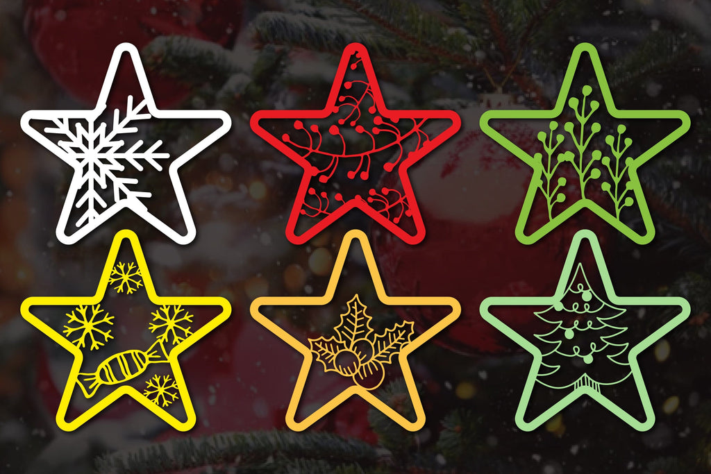 paper cut Christmas star SVG bundle - So Fontsy