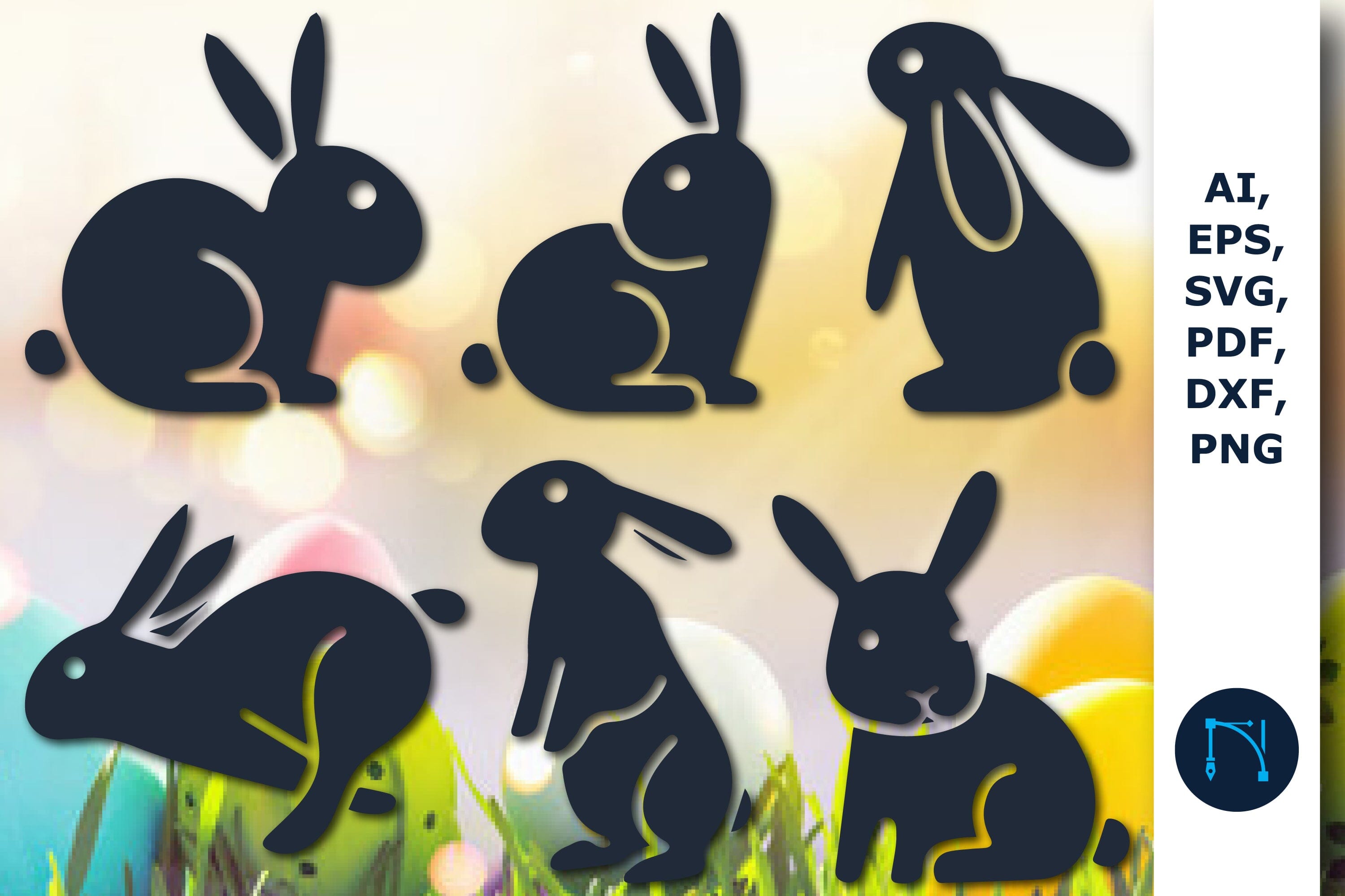 Paper cut Easter Bunny SVG bundle - So Fontsy