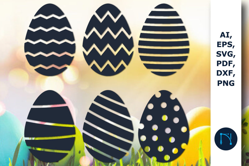 paper cut Easter Egg element SVG bundle - So Fontsy