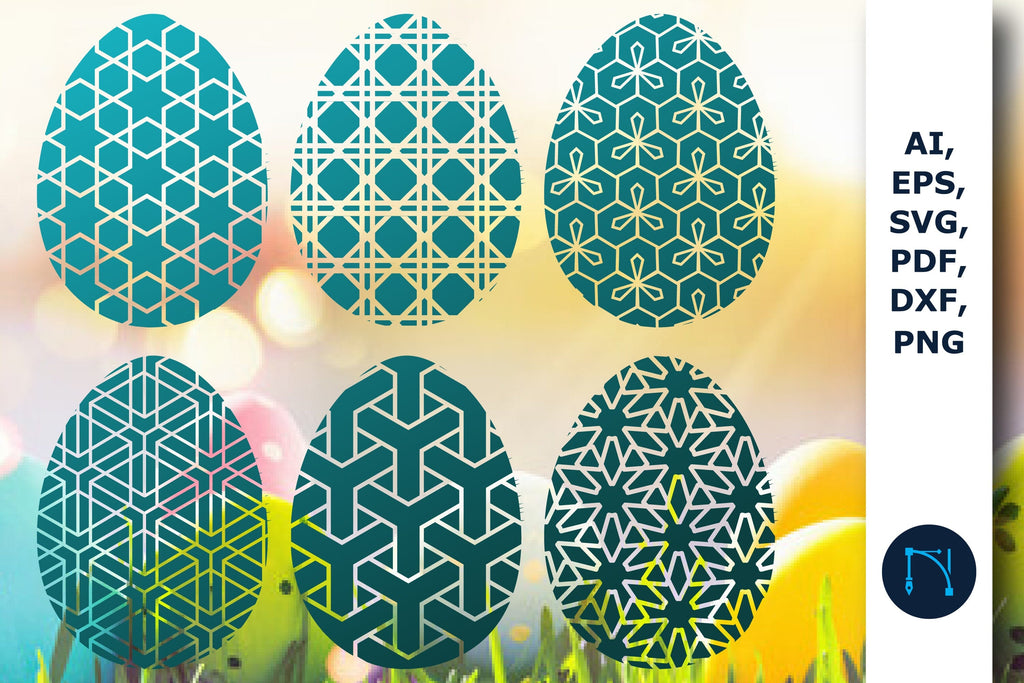 paper cut Easter Egg element SVG bundle - So Fontsy