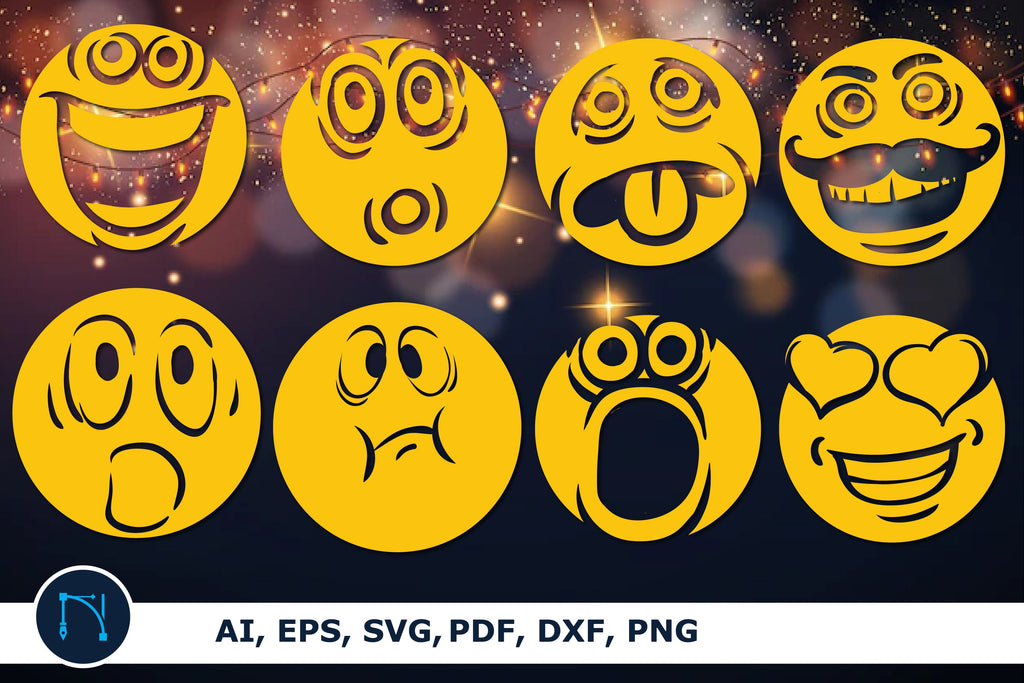 Paper Cut Emotional face SVG Bundle - So Fontsy