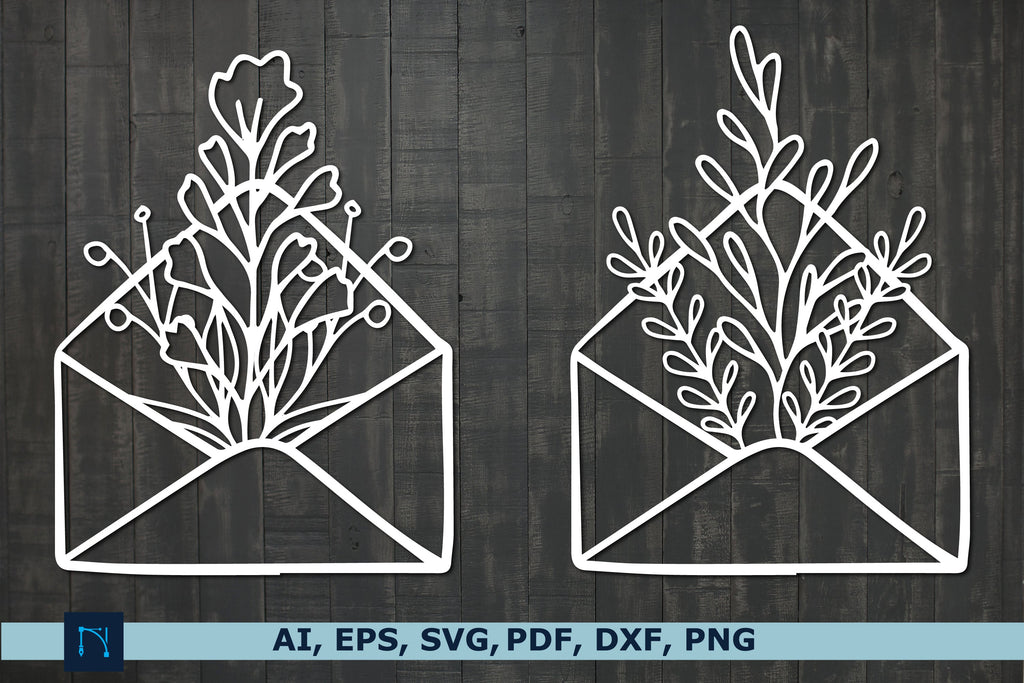 paper cut envelope flowers SVG bundle - So Fontsy