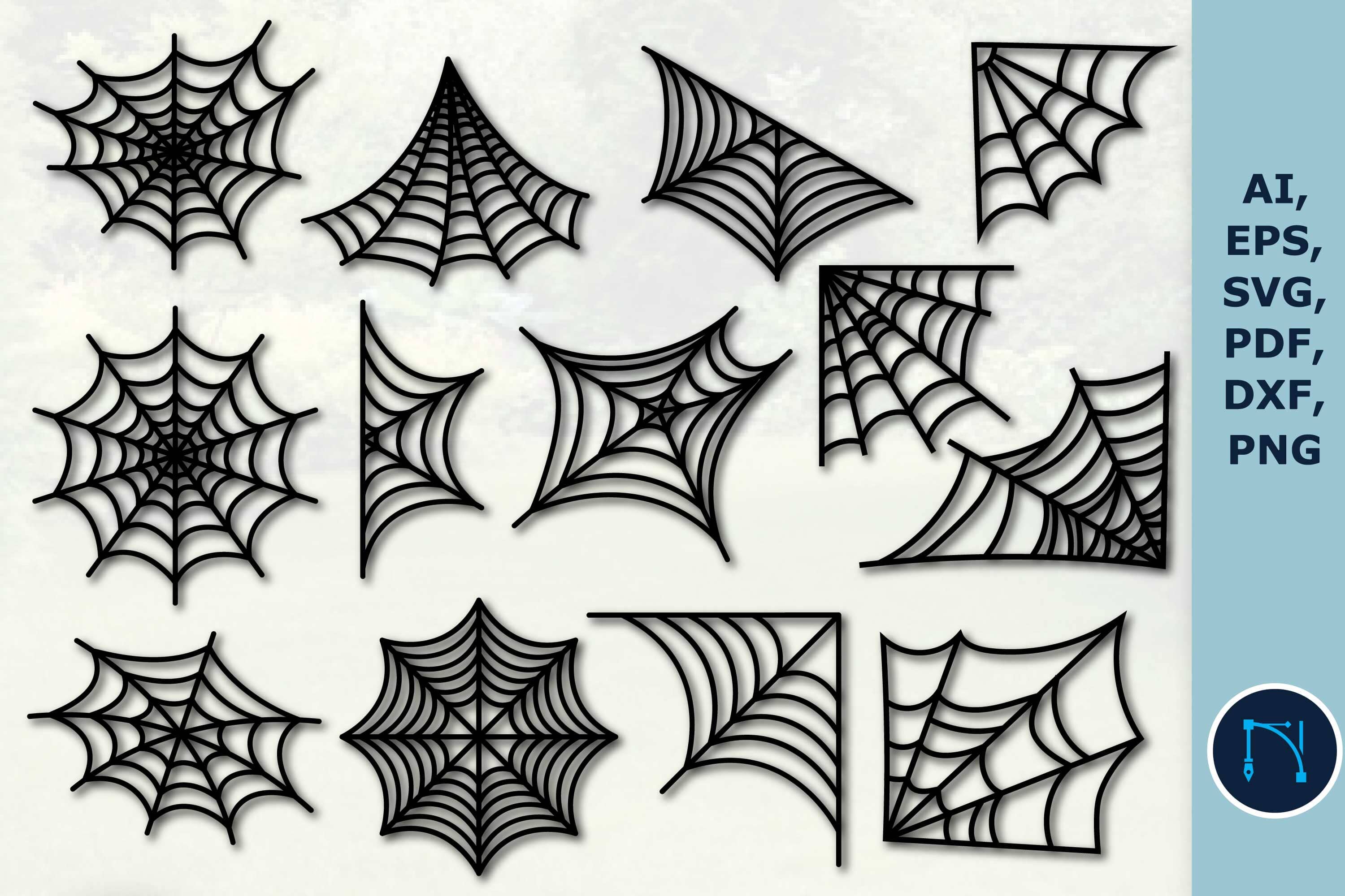 paper cut Halloween spider web SVG bundle - So Fontsy