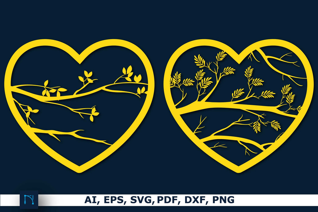 Paper cut heart shape SVG decor bundle - So Fontsy