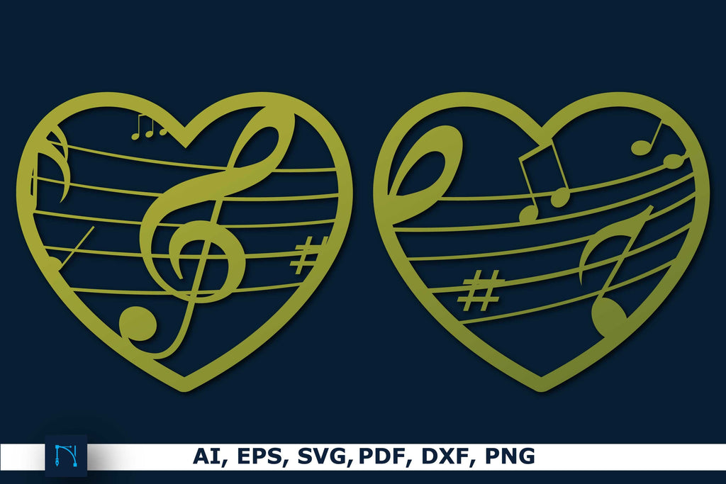 Paper cut heart shape SVG decor bundle - So Fontsy
