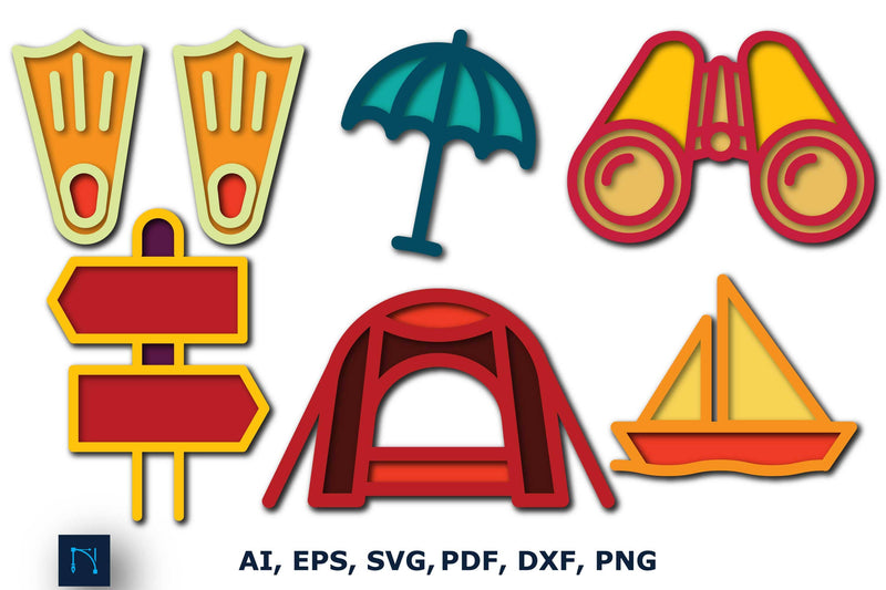 Paper cut Summer party Straws SVG bundle - So Fontsy