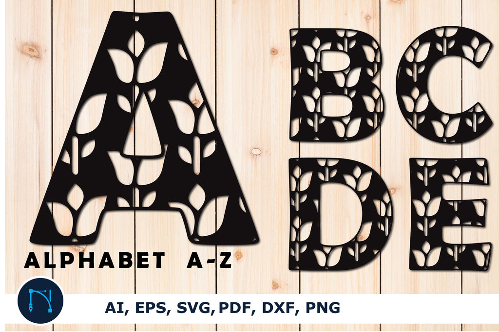 Paper cut tree alphabet a-z bundle SVG - So Fontsy