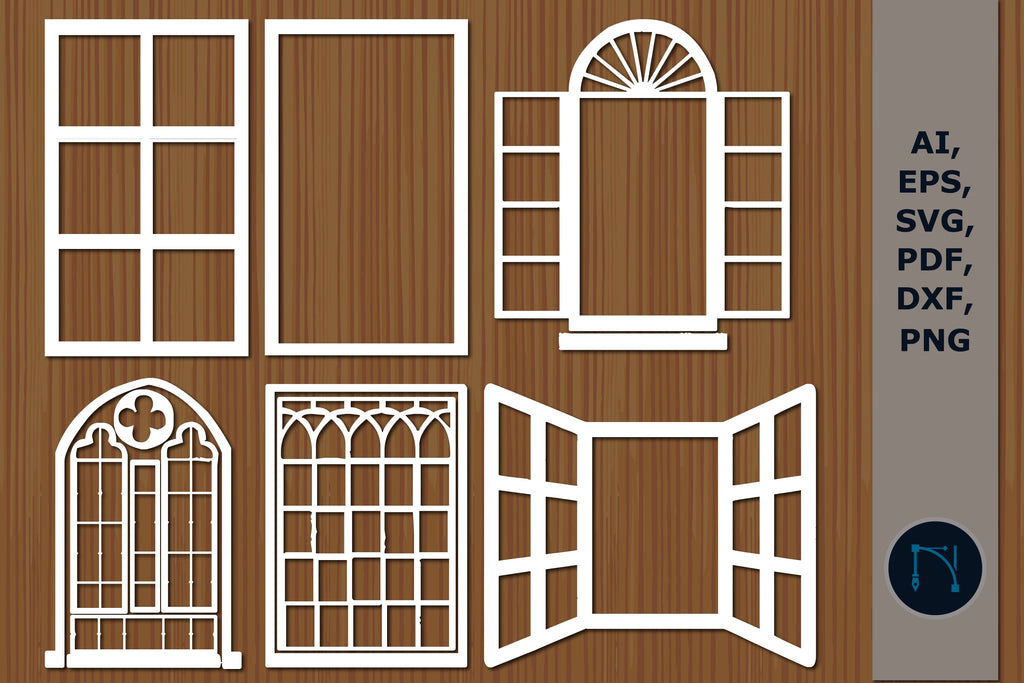 paper cut Window Die Cuts SVG bundle - So Fontsy