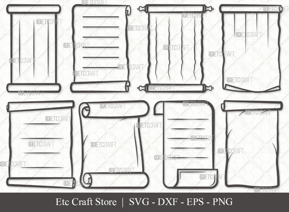 Paper Scroll Outline SVG Cut File | Scroll Svg | Old Scroll Svg ...
