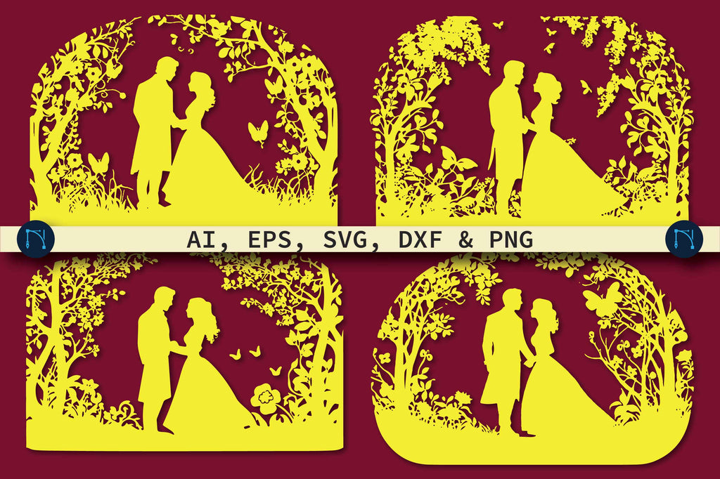 Papercut Anniversary Card SVG Bundle - So Fontsy