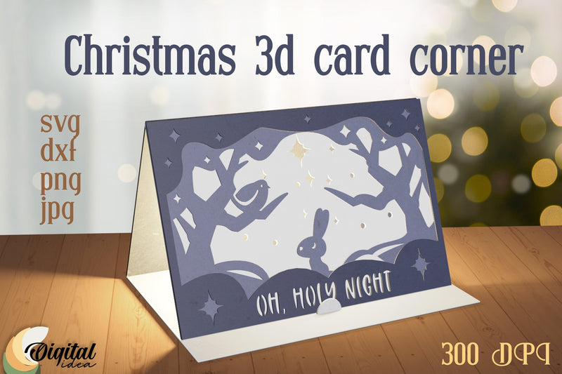 Papercut Christmas Cards. Christmas 3D Card Corner. Christmas Gift ...