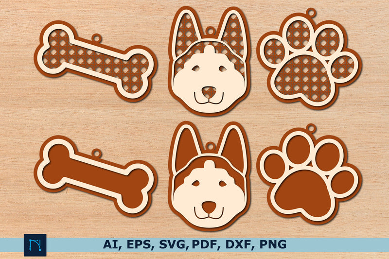paper/laser cut dog decor SVG bundle - So Fontsy