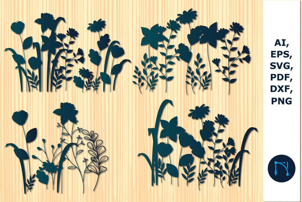 paper/laser cut Spring Floral SVG bundle - So Fontsy