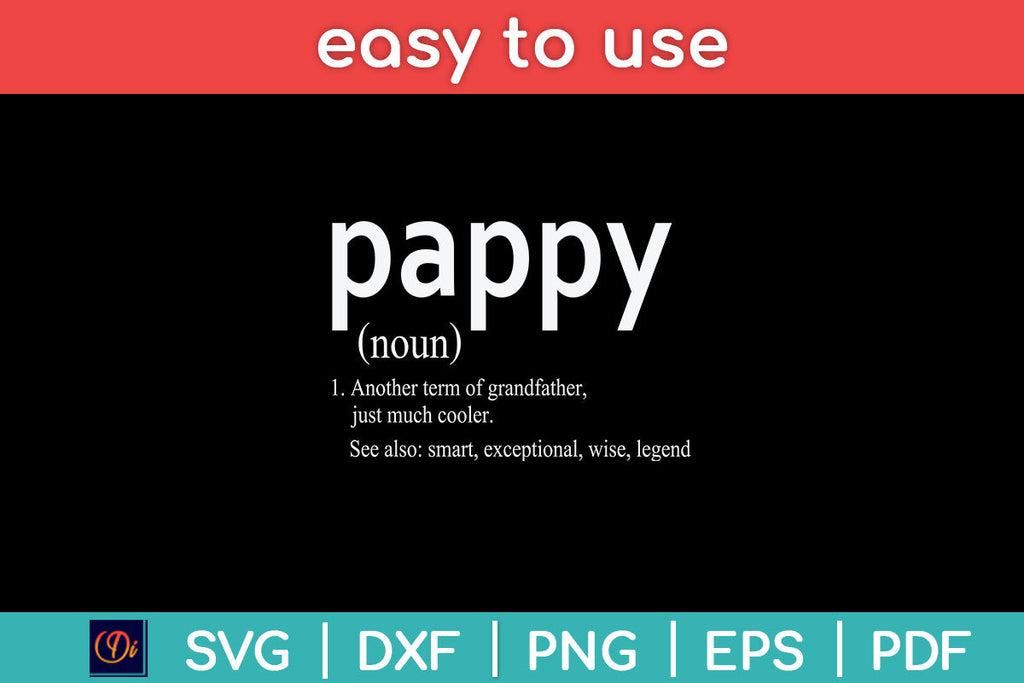 Pappy Definition Funny Fathers Day Pappy Svg Cutting File - So Fontsy