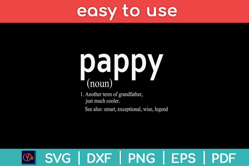Pappy Definition Funny Fathers Day Pappy Svg Cutting File - So Fontsy