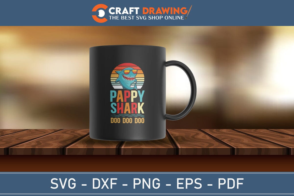 Pappy Shark Doo Doo Doo Funny svg Files for Cricut Cousin Baby shark ...