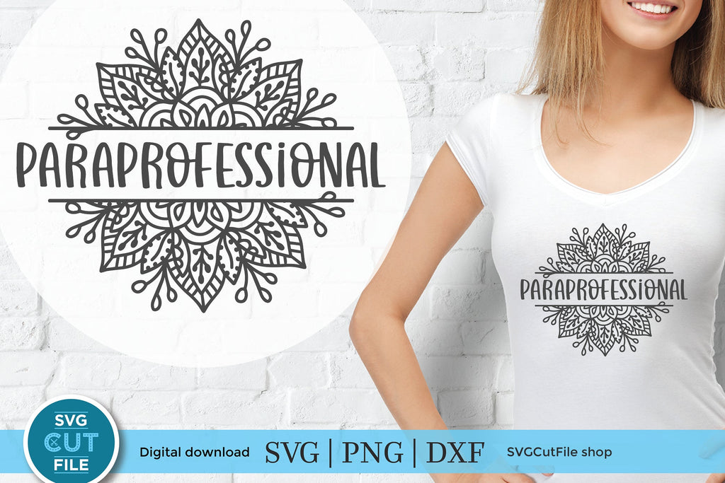 Paraprofessional svg, a para svg with mandala - So Fontsy